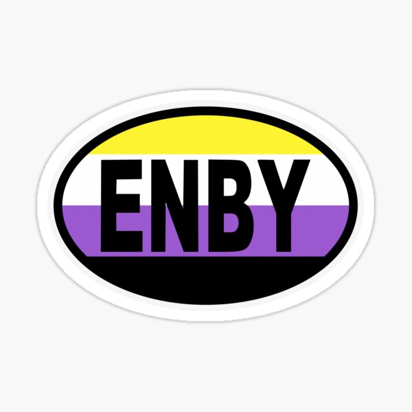 "Non Binary nonbinary non-binary enby Pride Flag Oval Bumper Sticker ...