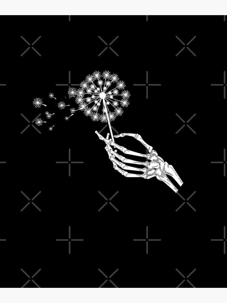 "Skull Roses Skeleton Hand Holding a Dandelion Tattoo and Punk Rock ...
