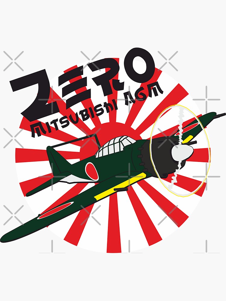 "Japanese Mitsubishi A6M ZERO fighter jet" Sticker for Sale by FAawRay ...