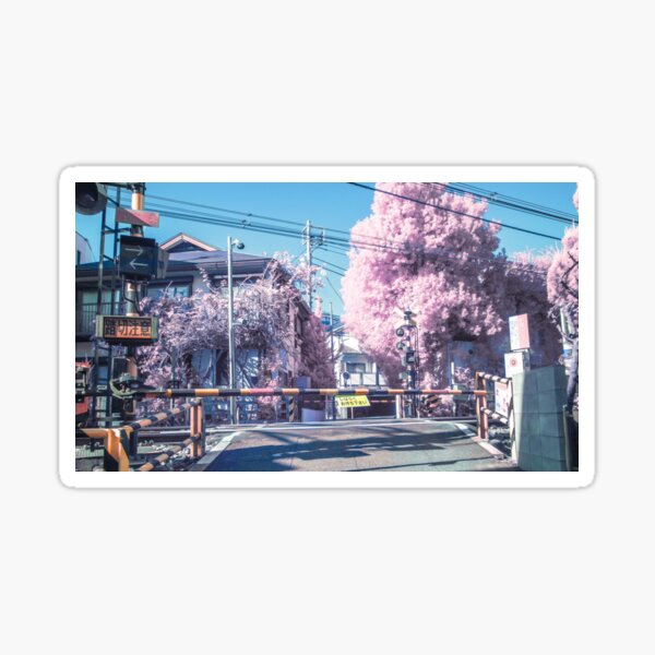 "Anime cherry blossom train station" Sticker for Sale by Ilikeart982 ...