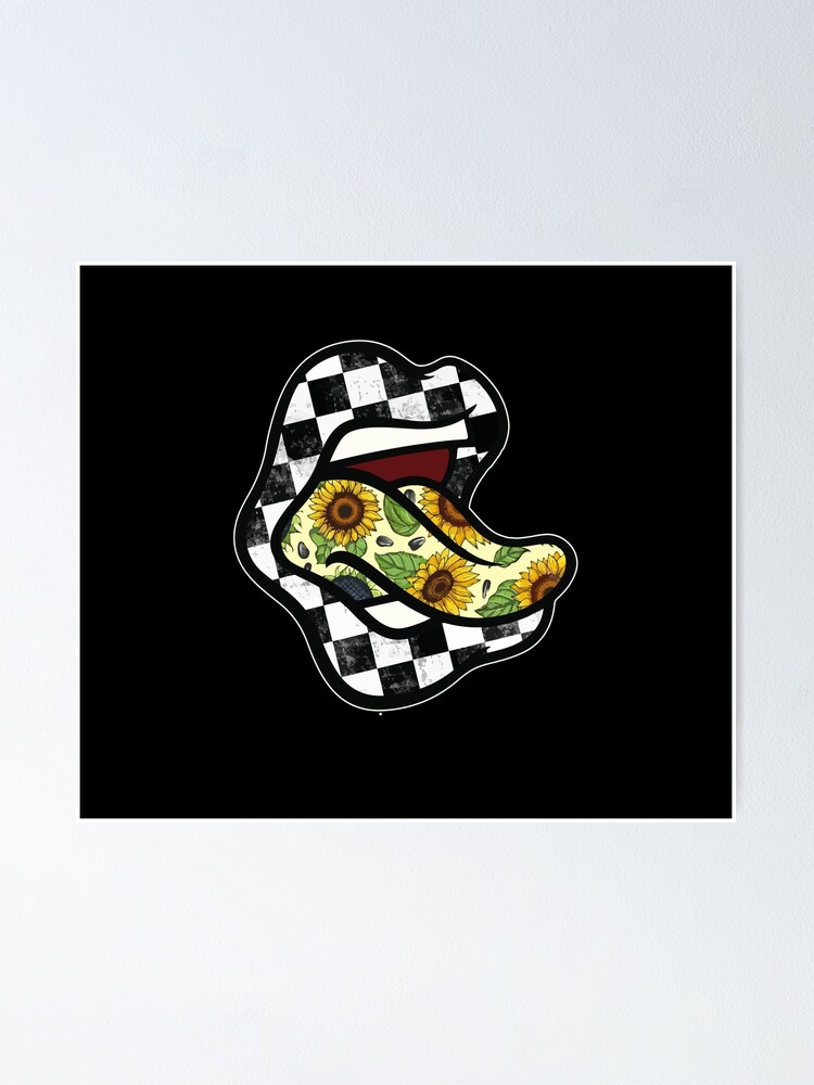 "Checkerboard Sunflower Tongue Out Checkered Lips" Poster by kdiamond1 ...