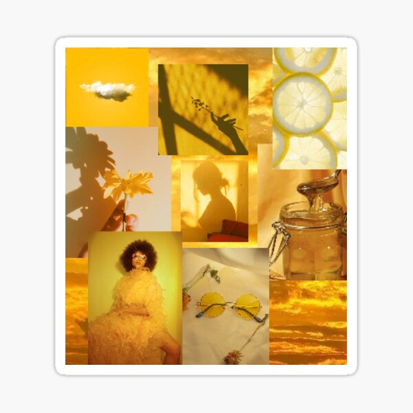 "Yellow aesthetic collage" Sticker for Sale by CollageDecor | Redbubble