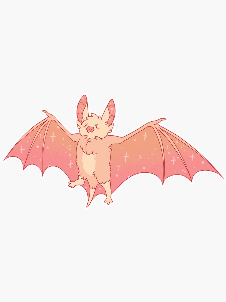 "Cute Pink Bat " Sticker for Sale by Hyac1nth-art | Redbubble