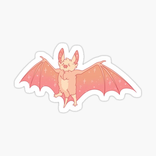 "Cute Pink Bat " Sticker for Sale by Hyac1nth-art | Redbubble