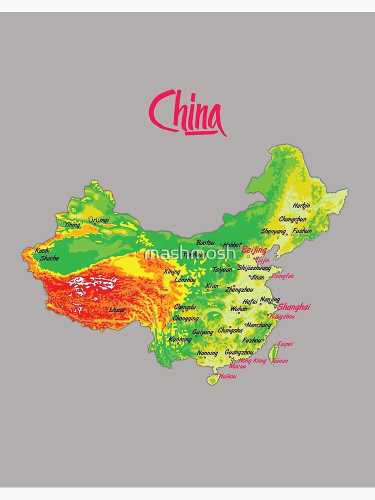 Simple Topographic Maps Of China 338 China Topographic Map Stock