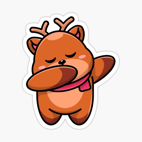 "Cute baby deer dabbing cartoon" Sticker for Sale by Wawadzgnstuff ...