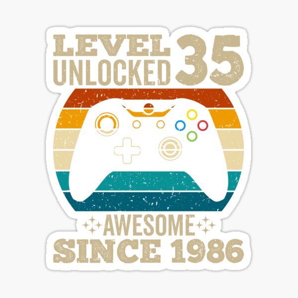 "level 35 unlocked awesome since 1986, vintage 1986 shirt, 35th ...