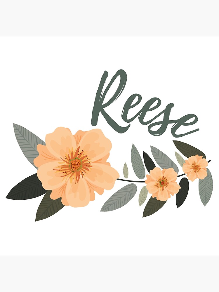 "Reese Name With Pretty Flowers | Name Design Orange And Green Plants ...