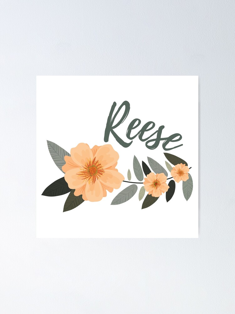 "Reese Name With Pretty Flowers | Name Design Orange And Green Plants ...