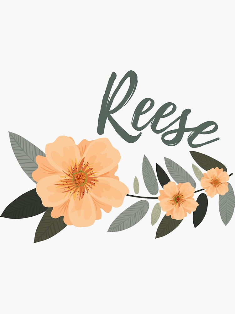 "Reese Name With Pretty Flowers | Name Design Orange And Green Plants ...