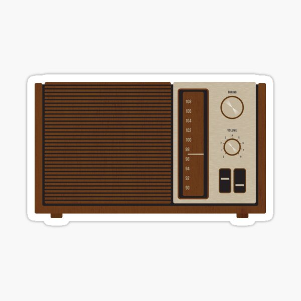 "Vintage Radio - Wood and Brushed Gold" Sticker for Sale by robinsoltis ...