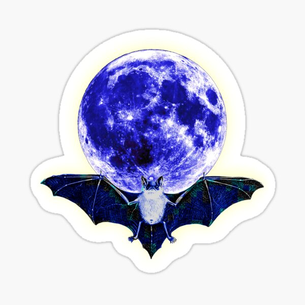 "blue mood bat" Sticker for Sale by sandpiperstudio | Redbubble
