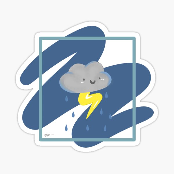 "bordered thundercloud" Sticker for Sale by killunart | Redbubble