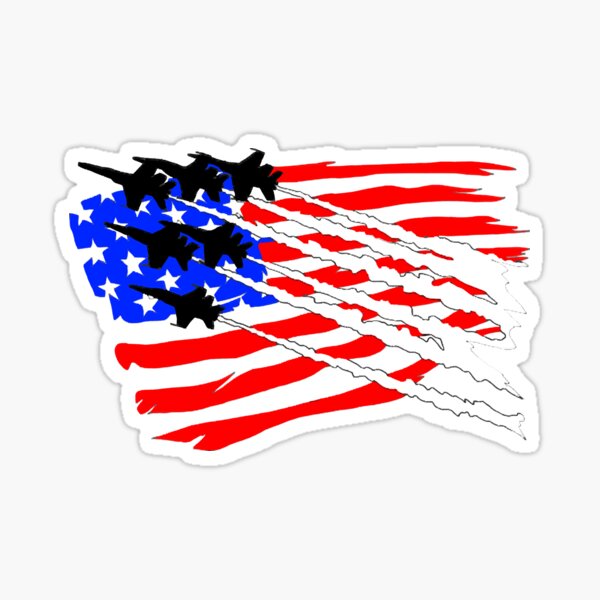 "F18 Hornets flyover American Flag V2 " Sticker for Sale by Jwana06 ...