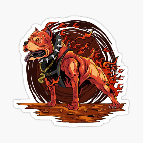 "dog Pitbull fire " Sticker for Sale by Donnell43ss | Redbubble