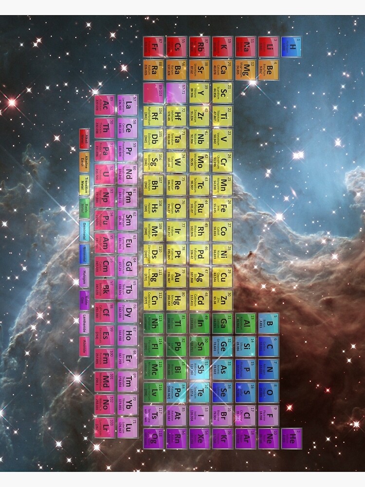 Carte de vœux for Sale avec l'œuvre « Starfield Periodic Table avec 118 ...