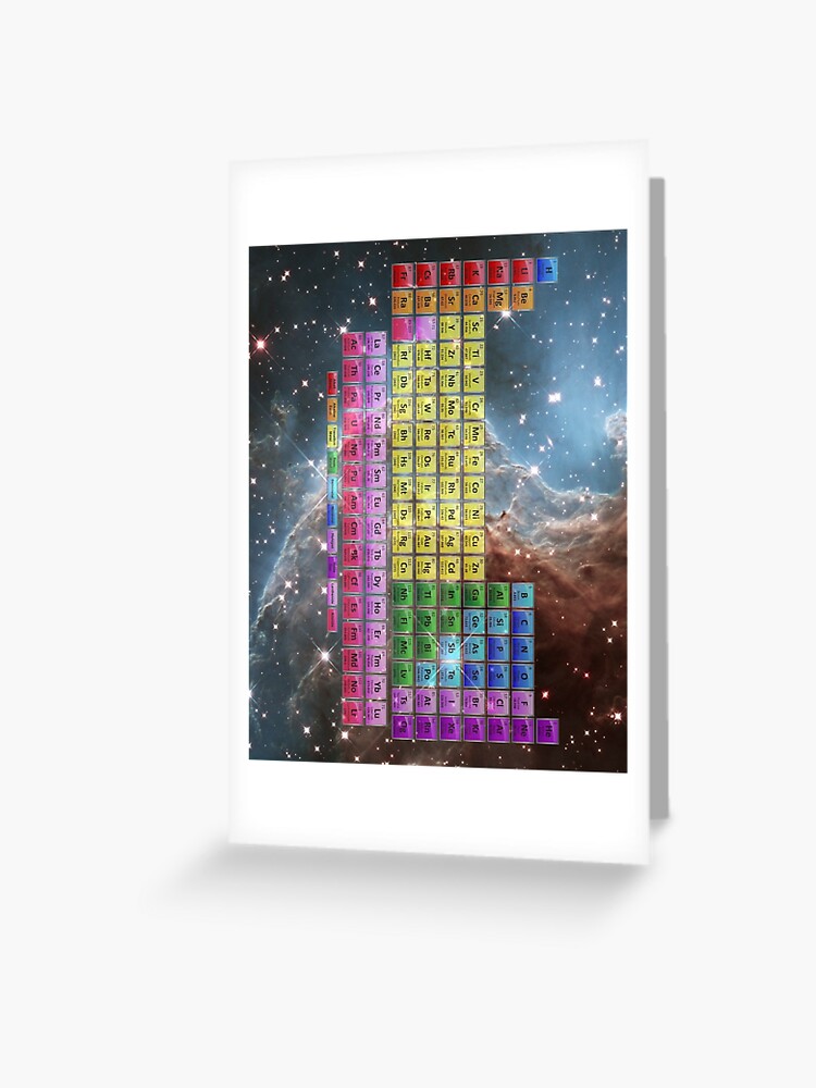 Carte de vœux for Sale avec l'œuvre « Starfield Periodic Table avec 118 ...