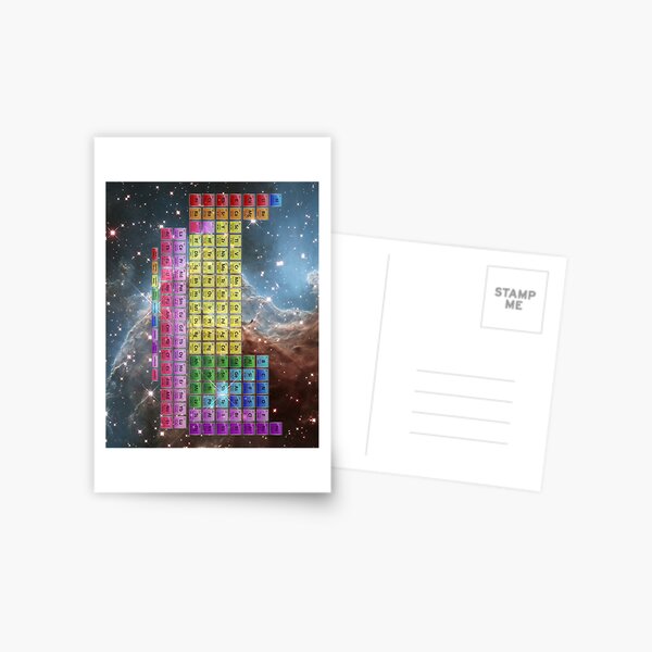 "Starfield Periodic Table with 118 Element Names" Postcard by ...