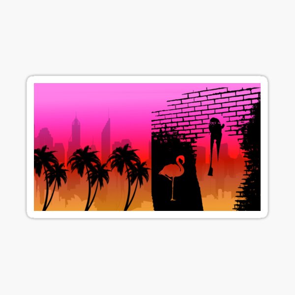 "Miami Aesthetic" Sticker by Shiggydoo | Redbubble