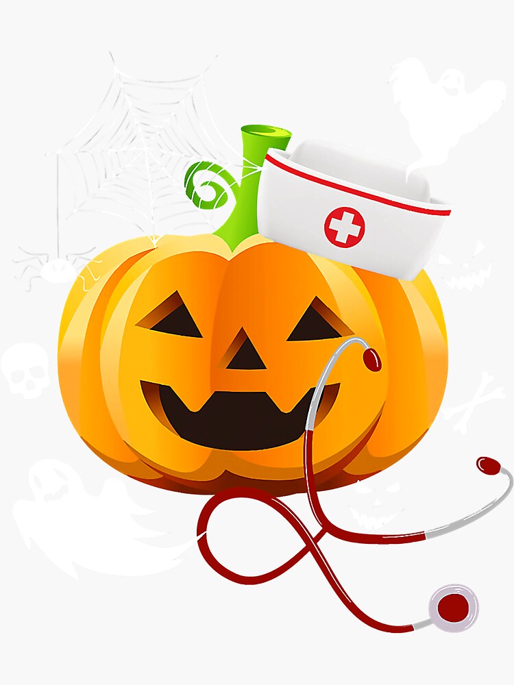"Nurse Pumpkin Horror Spooky Hospital" Sticker for Sale by BundlerVq ...