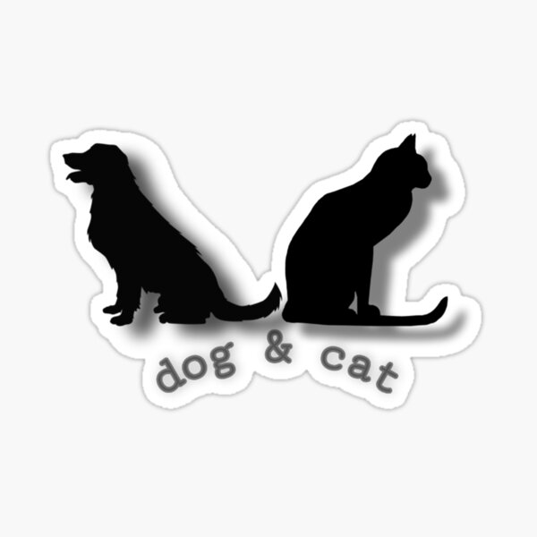 "dog & cat " Sticker for Sale by funtasticstor | Redbubble