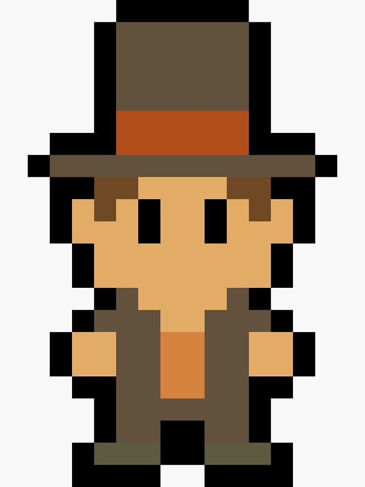 "Pixel Professor Layton" Sticker for Sale by ImpishMATT | Redbubble