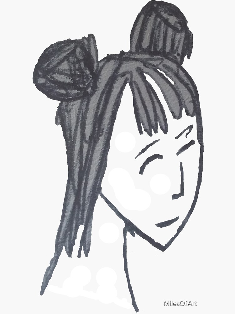 "Abstract smiling person with cute hairstyle " Sticker for Sale by ...