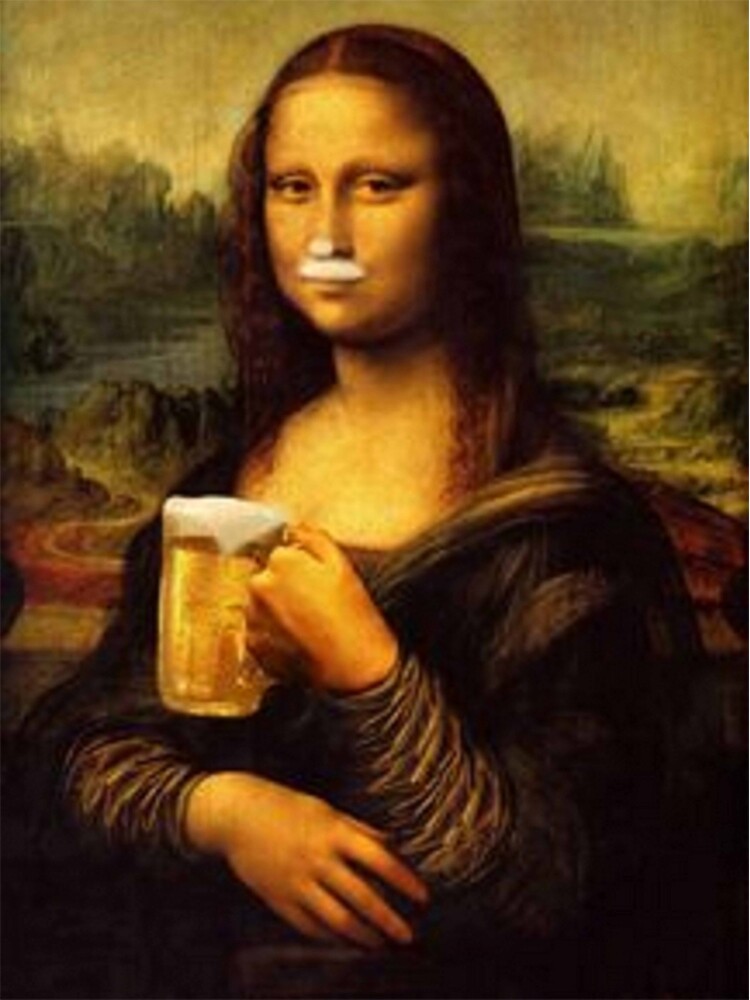 "Mona Lisa Drinking A Beer" Poster for Sale by ayheim | Redbubble