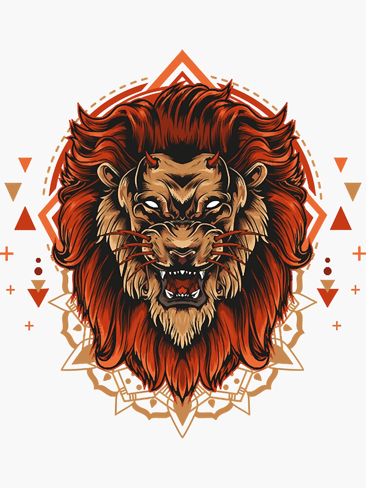 "devil lion with angry face " Sticker for Sale by Donnell43ss | Redbubble