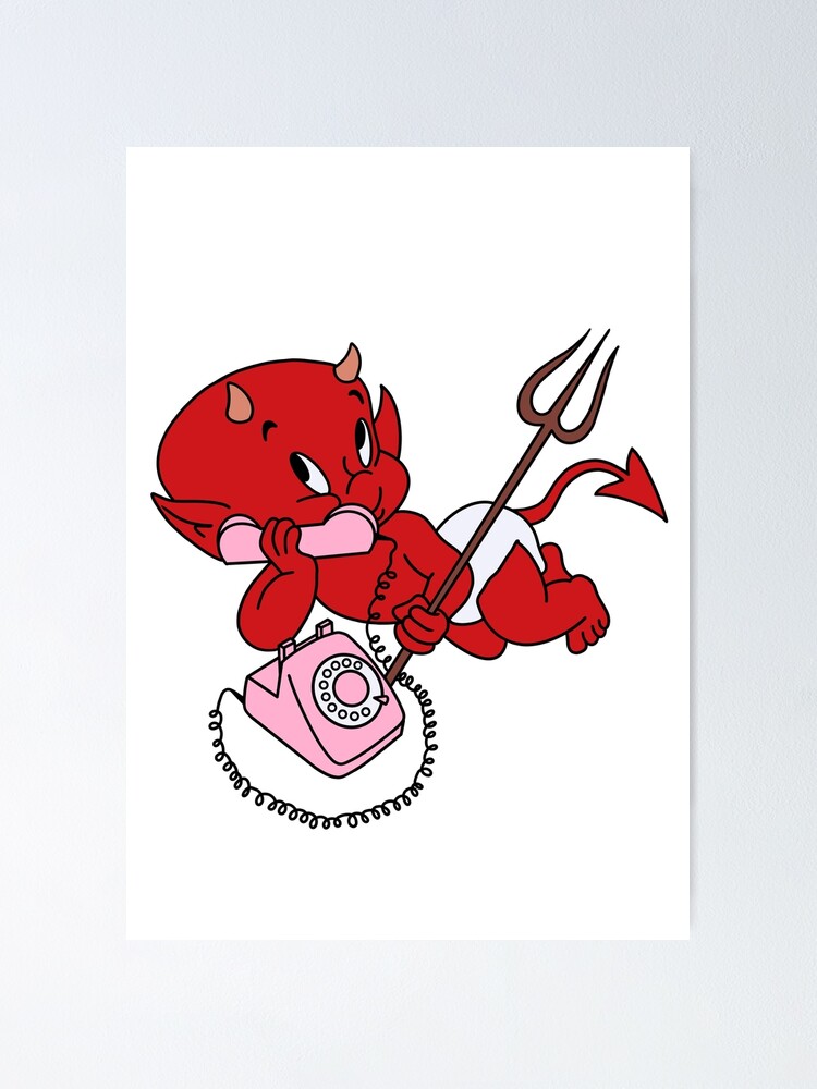 "Hot Stuff the Little Devil Pink Phone" Poster for Sale by griff1 ...