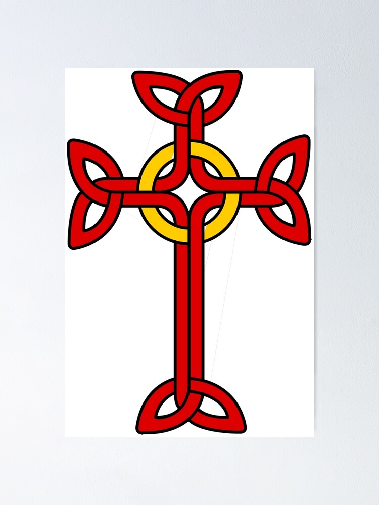 "High Interwoven Red and Gold Cross" Poster by CatholicSaints | Redbubble