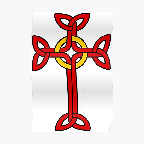 "High Interwoven Red and Gold Cross" Poster by CatholicSaints | Redbubble