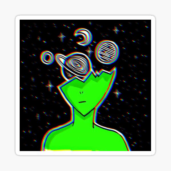 "alien outer space galaxy " Sticker for Sale by retr0creationss | Redbubble