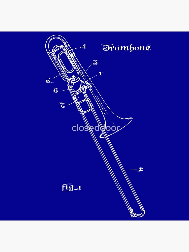 "trombone poster" Sticker for Sale by closeddoor | Redbubble