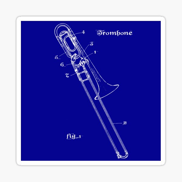"trombone poster" Sticker for Sale by closeddoor | Redbubble