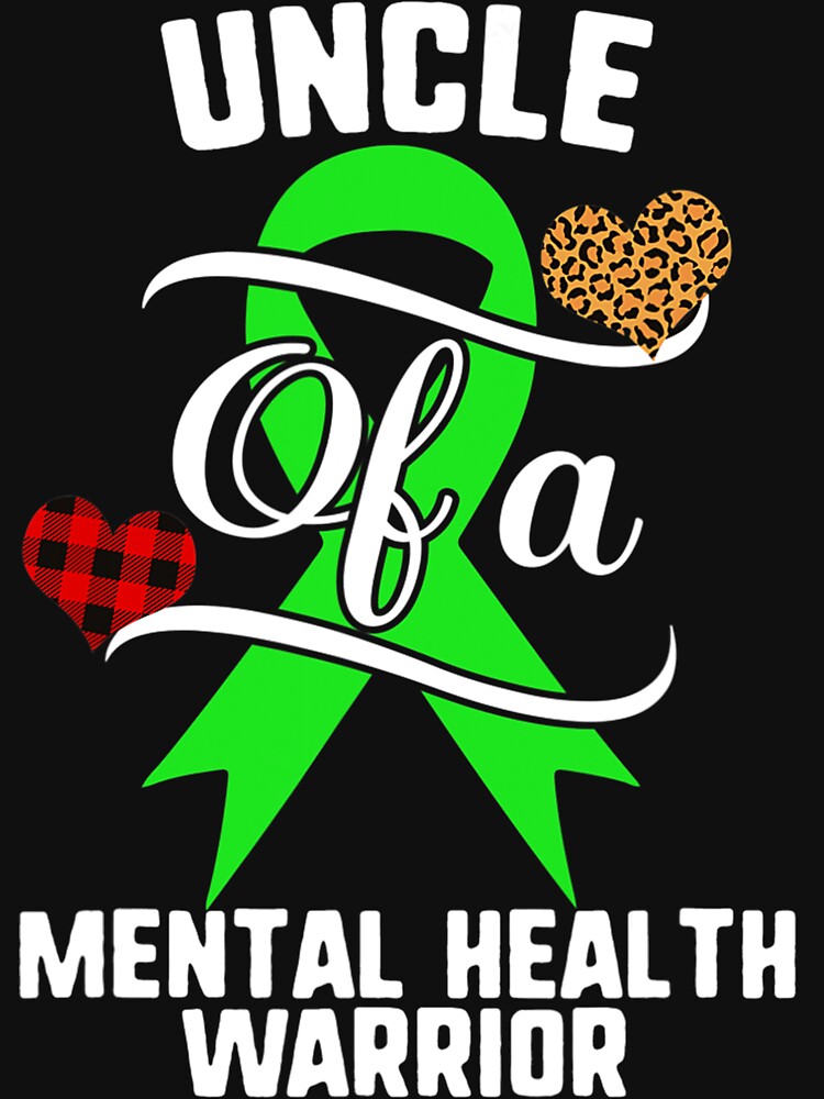 "Uncle Mental Health Awareness Leopard Buffalo Plaid Family" T-shirt ...