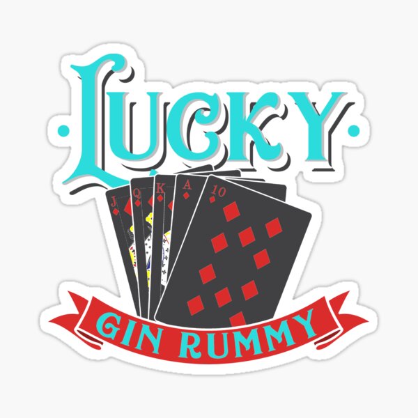 "Lucky Gin Rummy | Gin Card Game Players" Sticker for Sale by ...