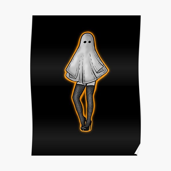 "Ghost with Fishnet Legs and Heels" Poster for Sale by DarxenLaVey ...