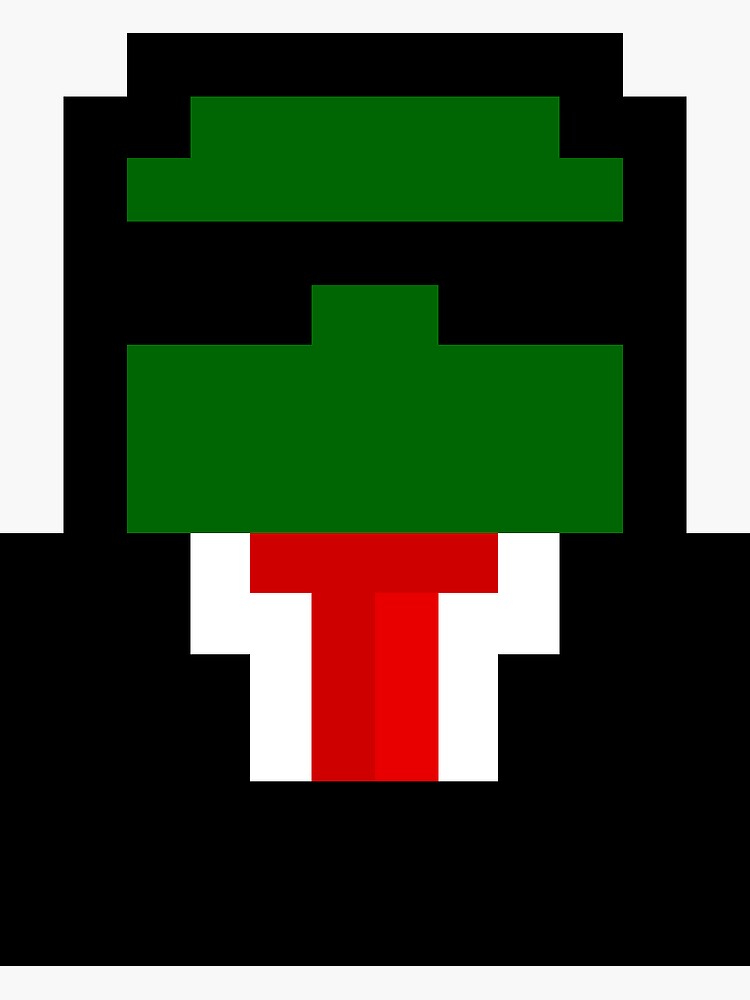 "Easy pixel art 16x16. Green man in smoking" Sticker for Sale by ...