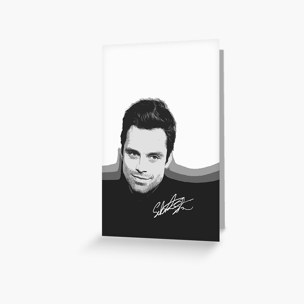 "Sebastian Stan B&W Cutouts W/Signature" Greeting Card for Sale by ...