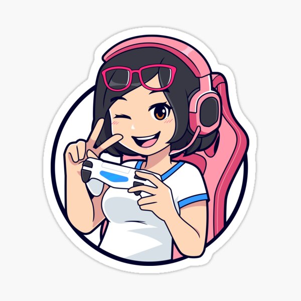 " Gamer Girl " Sticker for Sale by Emil1993 | Redbubble