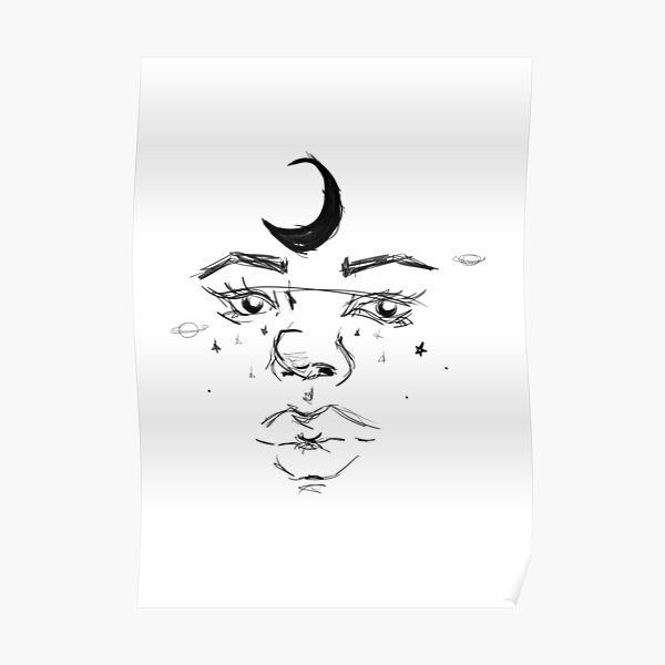 "moon face" Poster by HelenaPremudra | Redbubble
