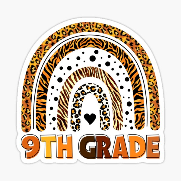 "9th Grade Leopard Rainbow" Sticker for Sale by WaveOcean123 | Redbubble