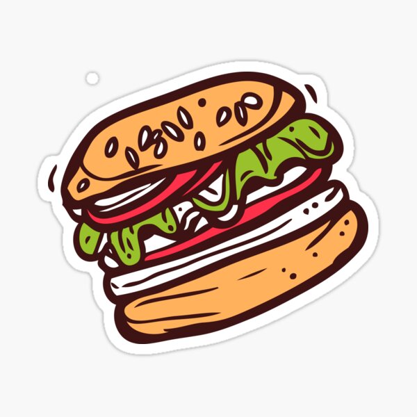 "Zinger Burger" Sticker for Sale by BeReadyToWear | Redbubble