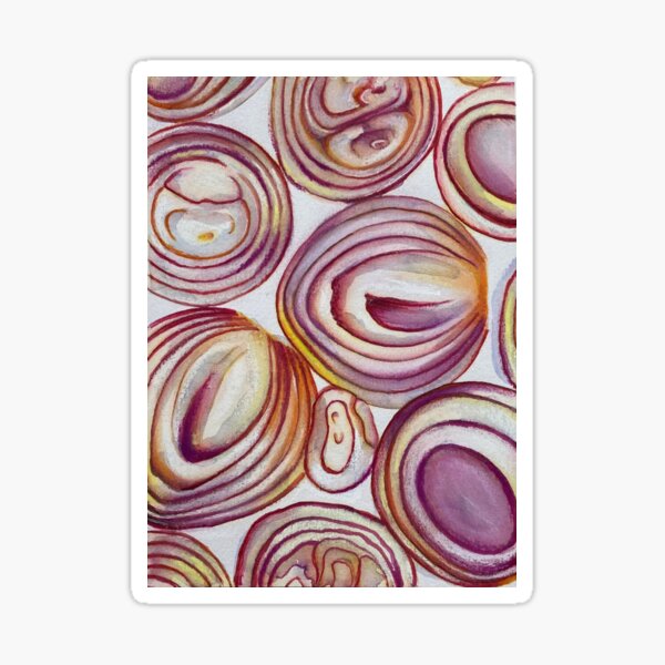 "red onion rings sliced" Sticker for Sale by mariatitanart | Redbubble