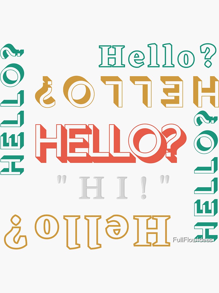 "Hello Design / Language Design / Colourful Greeting" Sticker for Sale ...