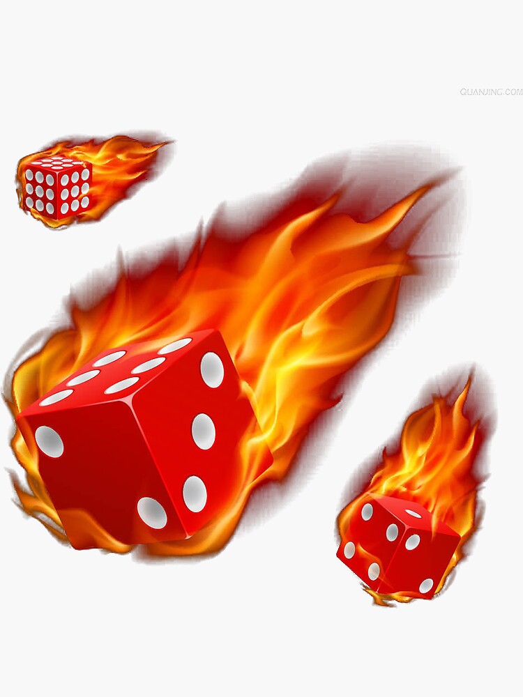 "Dice`s on fire" Sticker for Sale by TheDillen | Redbubble