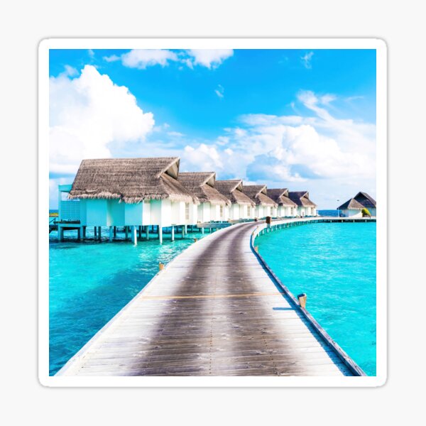 "Maldives. Wooden bridge. Tropical. #3" Sticker for Sale by ...