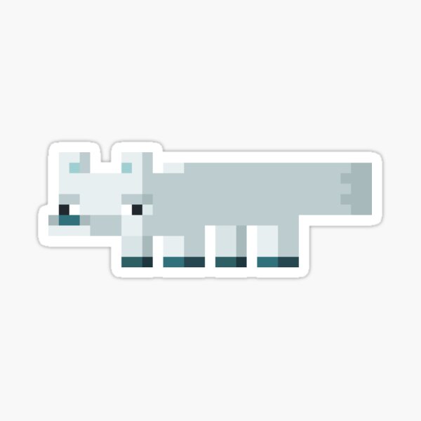 "Minecraft white fox" Sticker for Sale by OneMorePixel | Redbubble