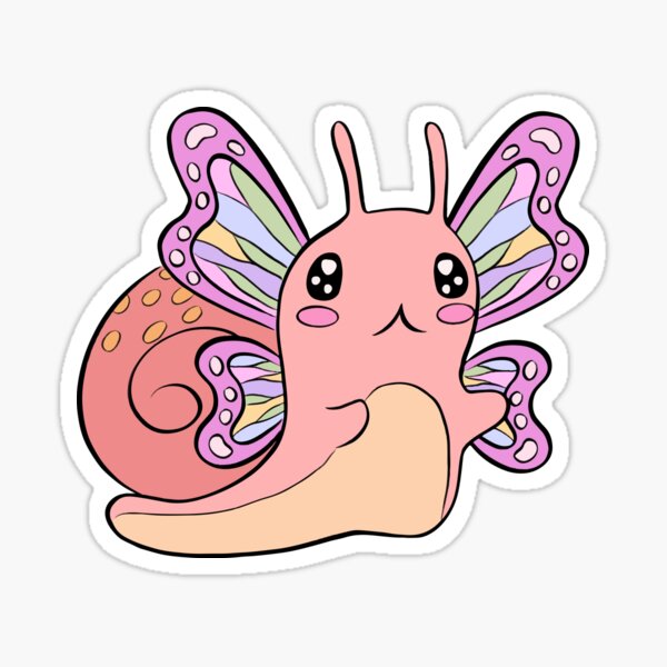 "Snail Fairycore Cottagecore Aesthetic Slug With Wings" Sticker for ...